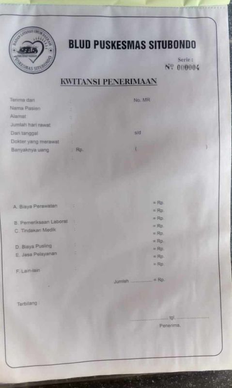 Kwitansi Rawat Inap Folio 3 Ply Isi 50 Sheet
