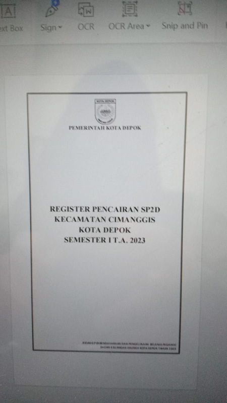 Register Penerbitan SP2D Semester 1 Tahun 2023