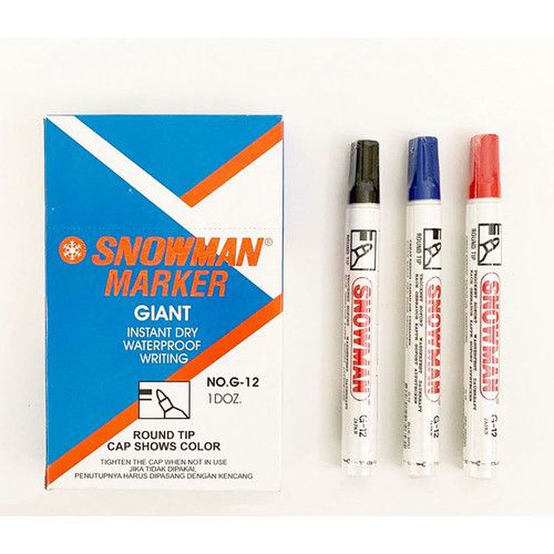 Snowman Marker Besar - Hitam