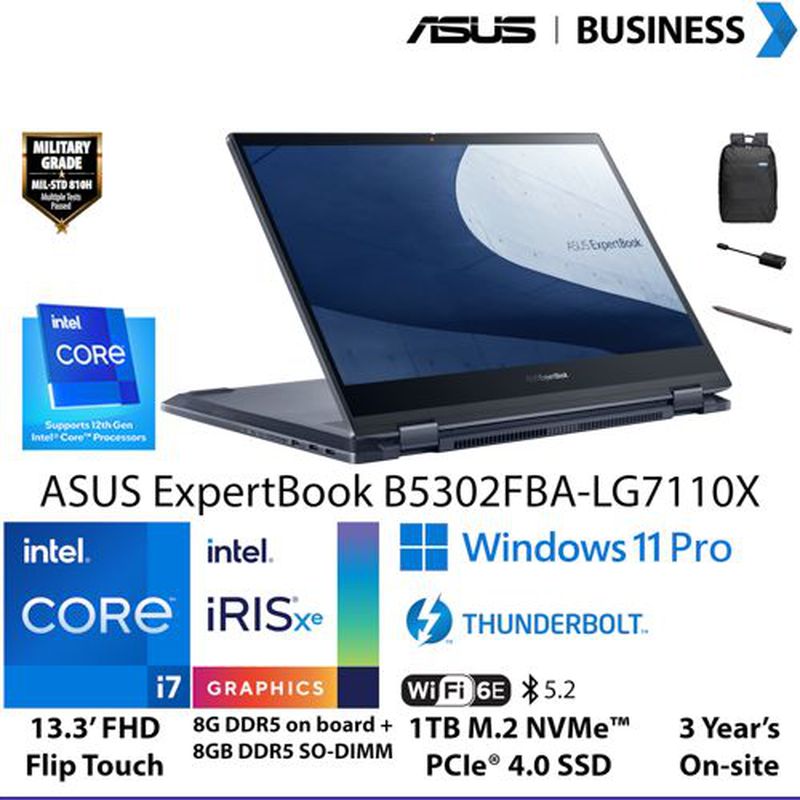 ASUS NB B5302FBA-LG7110X I7-1255U/UMA/8+8/S1TB W11P/ 3YOS