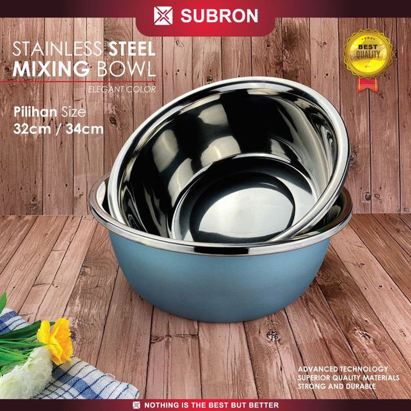 Baskom besar Stainless Steel subron 34 cm