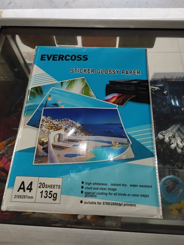 EVERCOSS 135 STICKER GLOSSY PAPER A4
