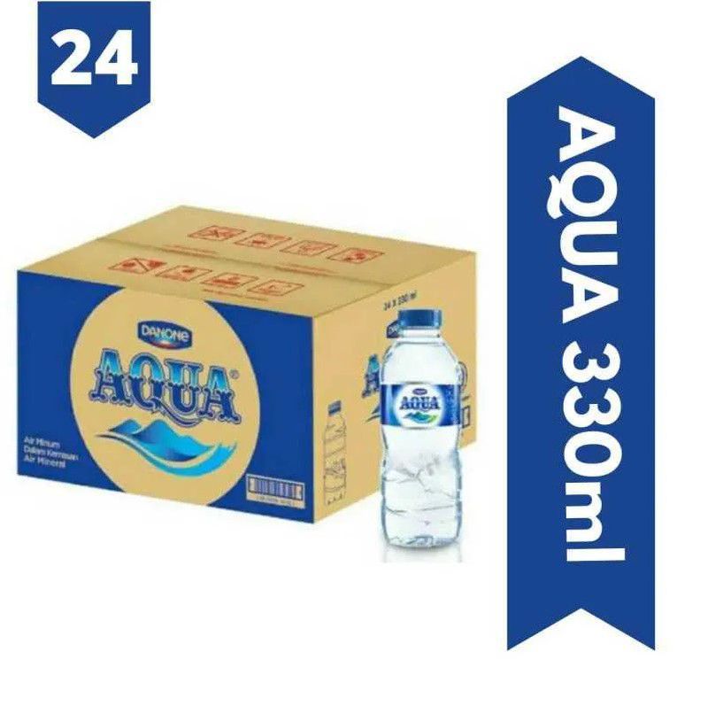 Air Mineral AQUA 330 ML 1 DUS ISI 24 BOTOL