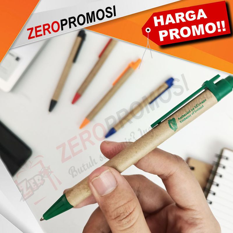 Pulpen Kertas Pen Recycle Promosi Custom Logo Brand