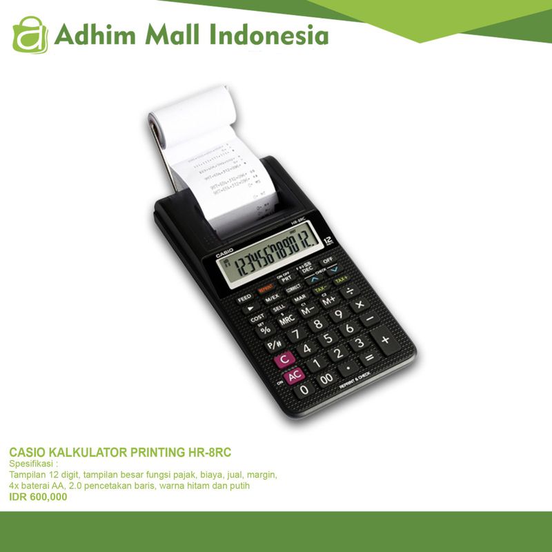 CASIO KALKULATOR PRINTINGG HR-8RC