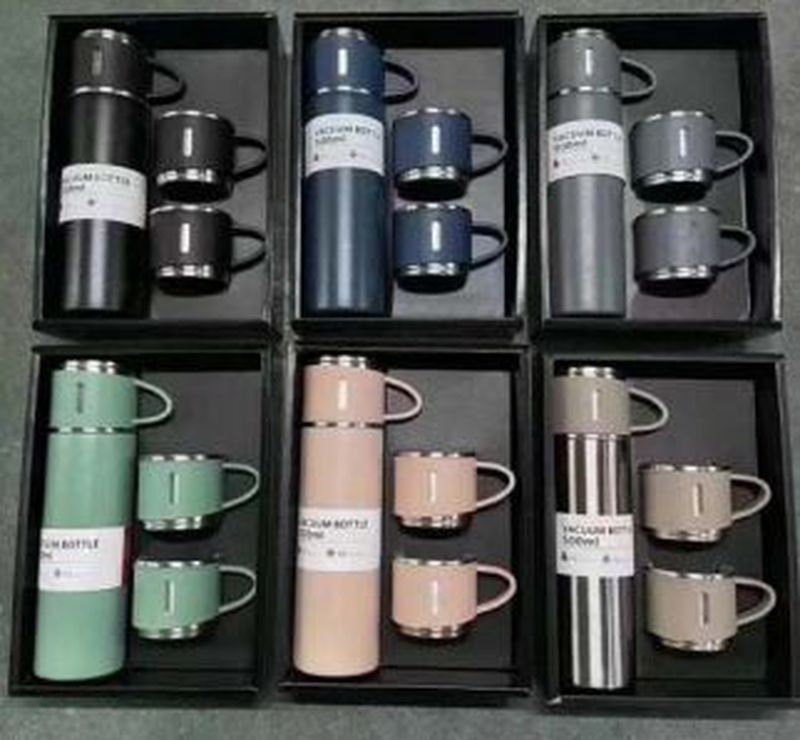 Vacuum Flask Set dengan sablon - Multicolor
