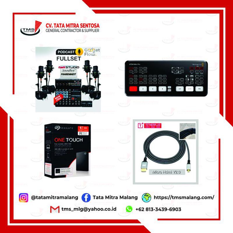 PAKET PODCAST AUDIO-VIDEO 4 ORANG MIC MICROPHONE LG240 MIXER 6 CHANNEL