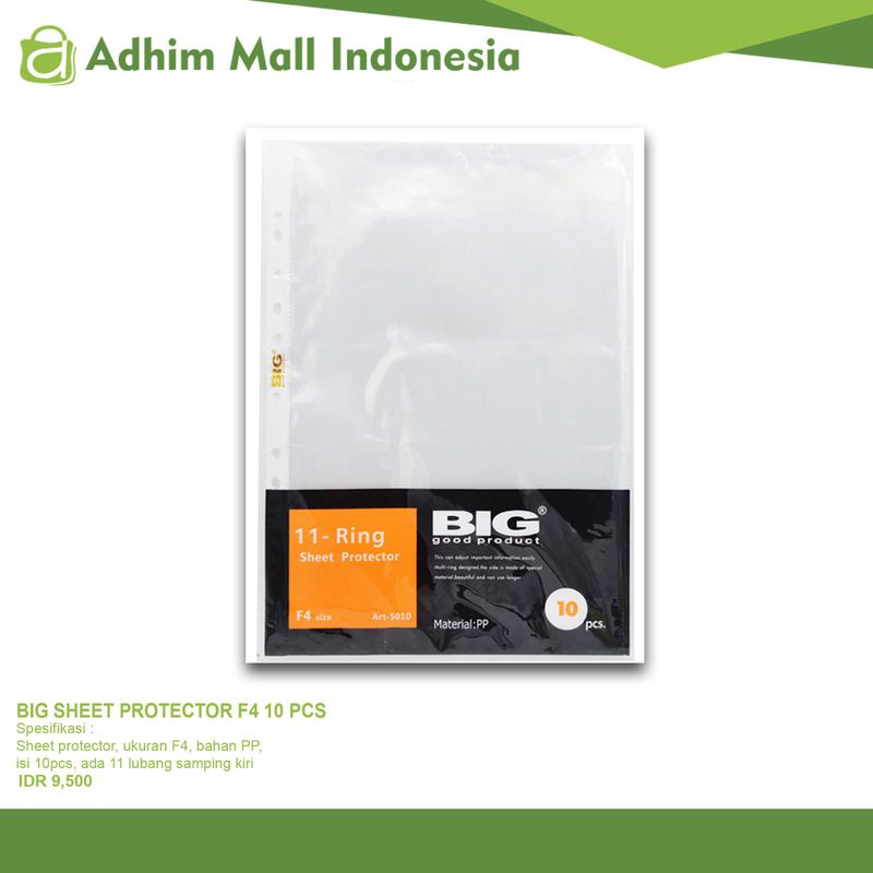 BIG SHEET PROTECTOR F4 10 PCS