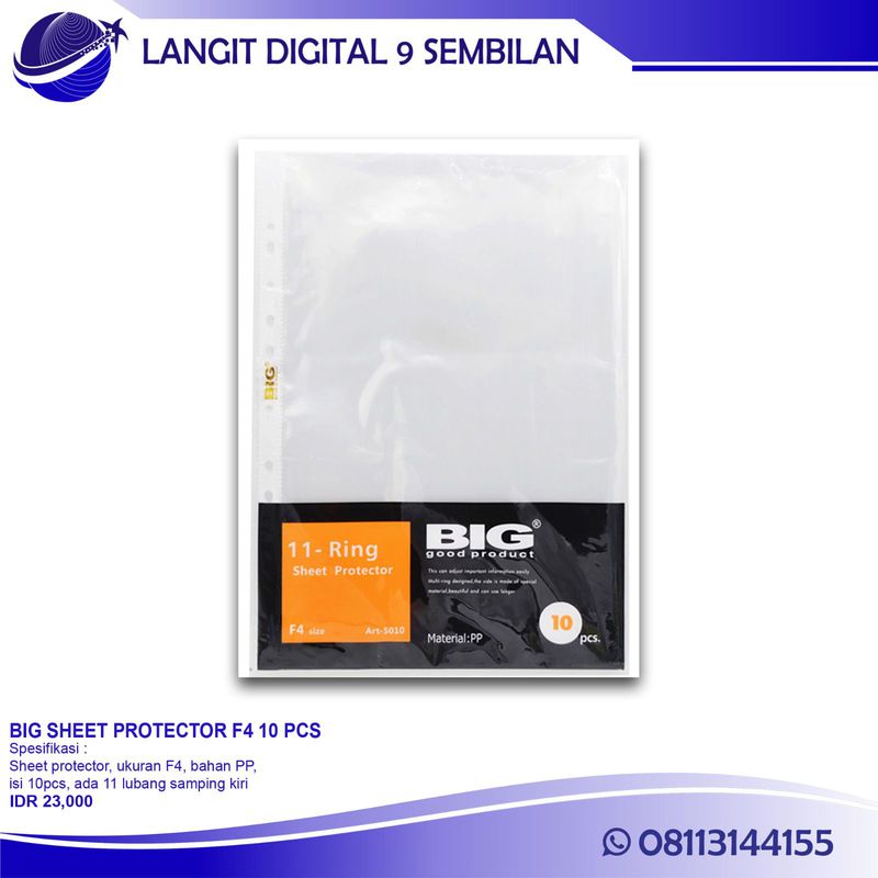 BIG SHEET PROTECTOR F4 10 PCS