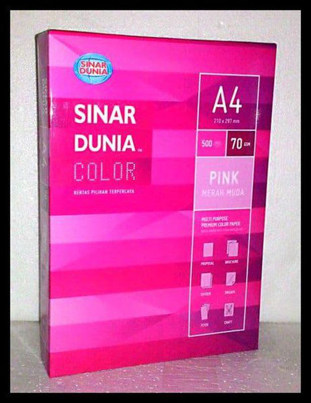 Kertas Foto Copy A4 Pink 70 Gr Sinar Dunia