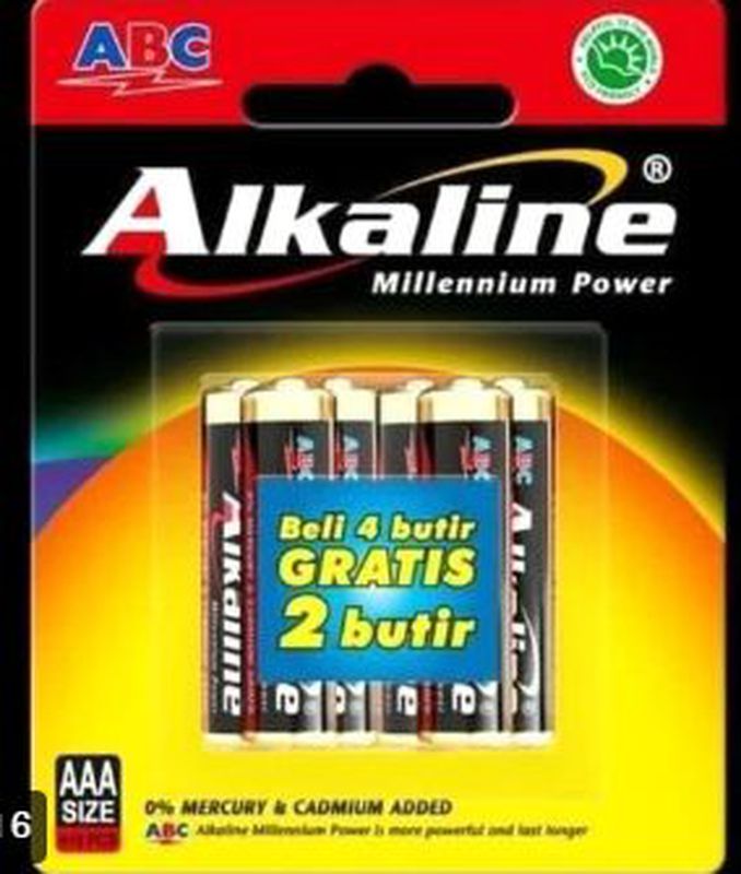 Baterai ABC Alkaline AAA/A3 | Batre Alkalin | Baterai Remote TV dan AC ...
