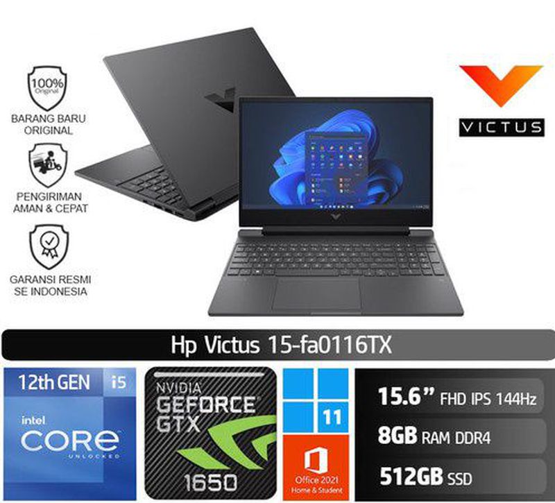 HP Victus 15.6 inch Gaming Laptop 15-fa0116TX