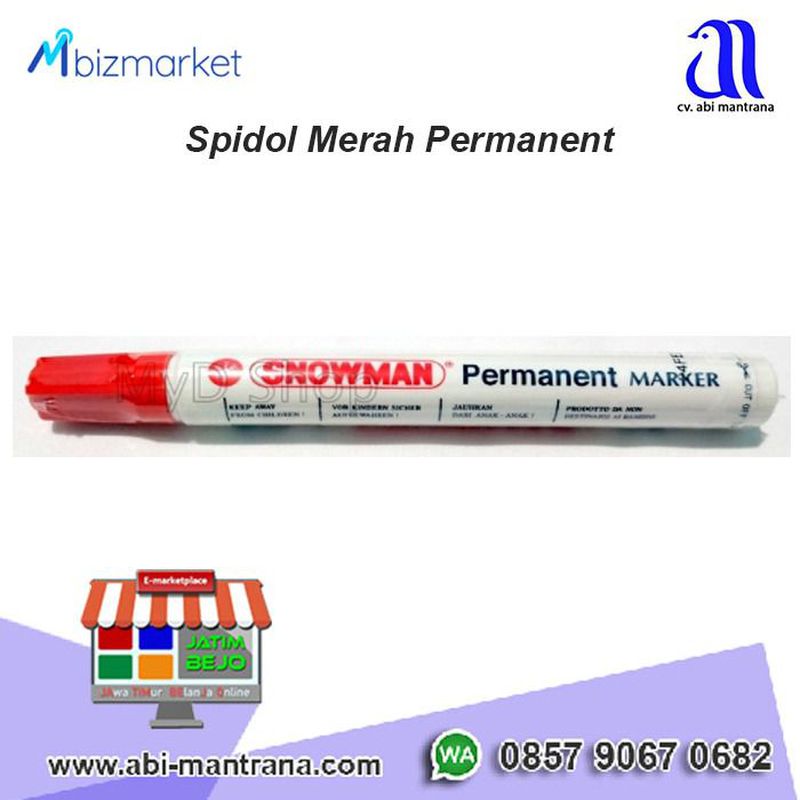 Spidol Merah Permanent