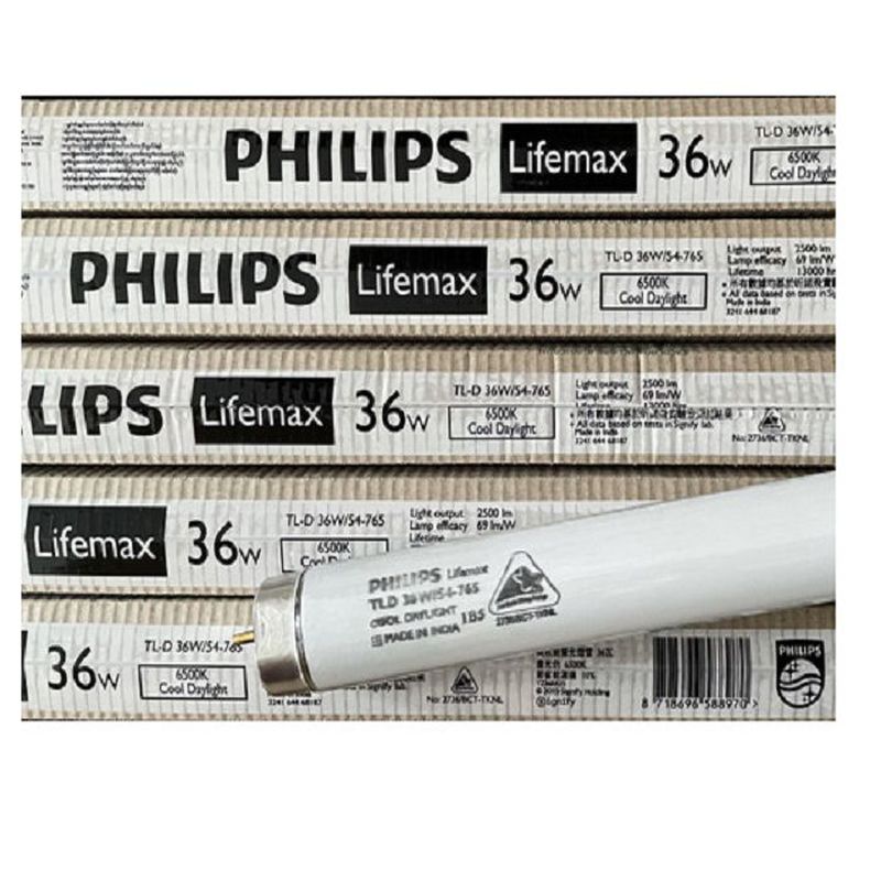 LAMPU NEON TL - D PHILIPS 36 WATT 36W LIFEMAX / lampu philip tl neon
