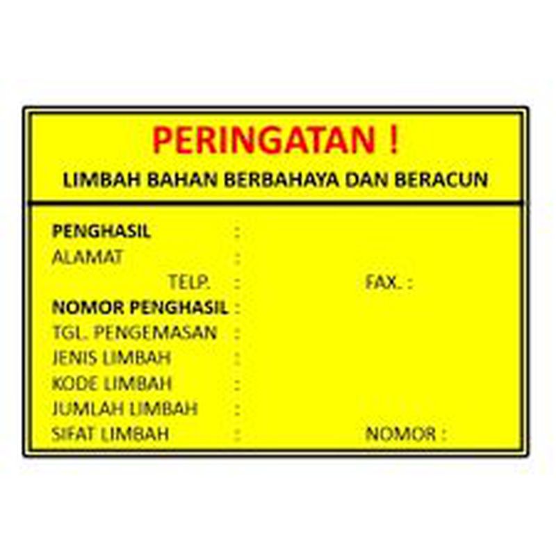 Label peringatan limbah bahan berbahaya dan beracun