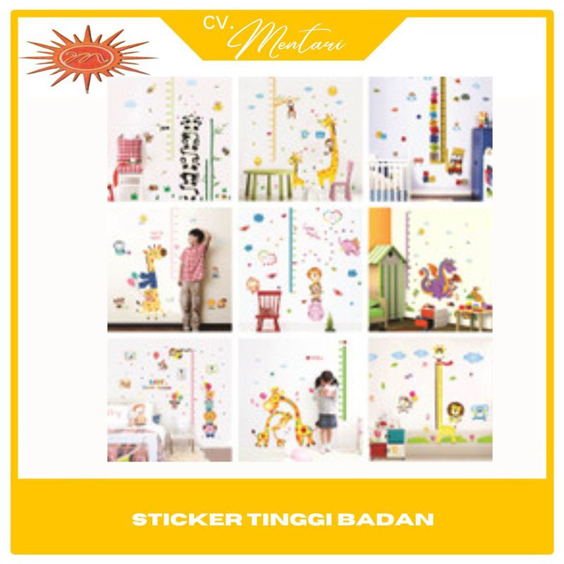 STICKER CARTOON TINGGI BADAN