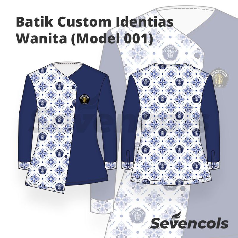 Kemeja Batik Custom Identitas Cewek Model 01 - Standar
