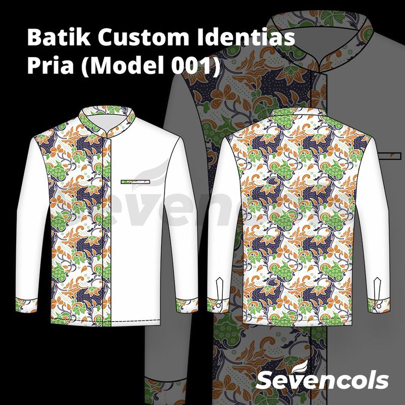 Kemeja Batik Custom Identitas Cowok Model 01 - Jumbo