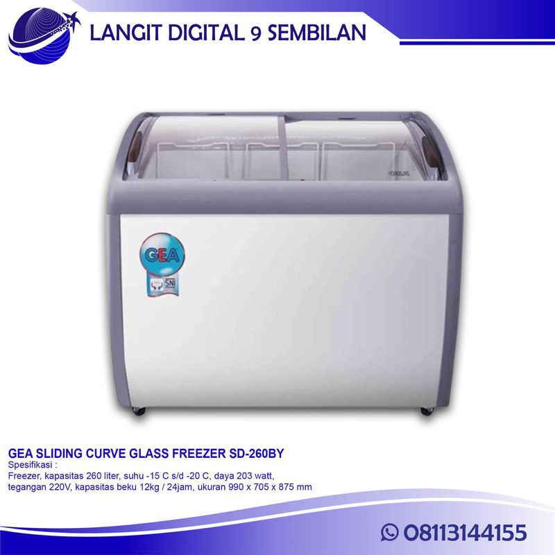 GEA SLIDING CURVE GLASS FREEZER SD-260BY