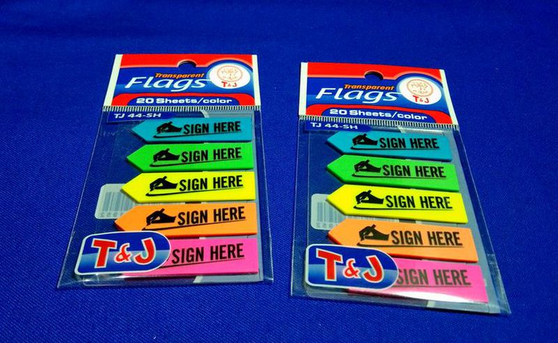 T & J Sign Here Flags Transparant TJ 44-SH Plastik