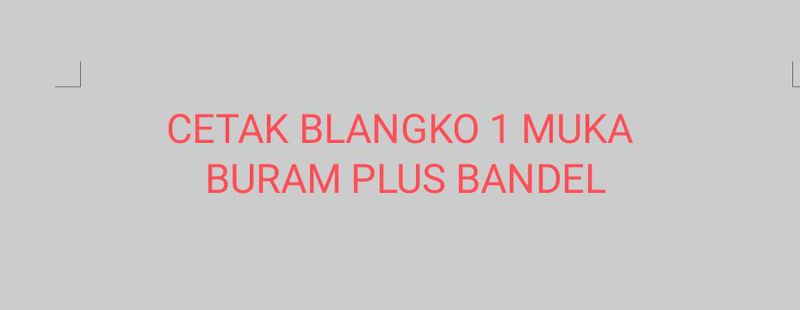 Cetak Blangko 1 Muka Buram + Bandel