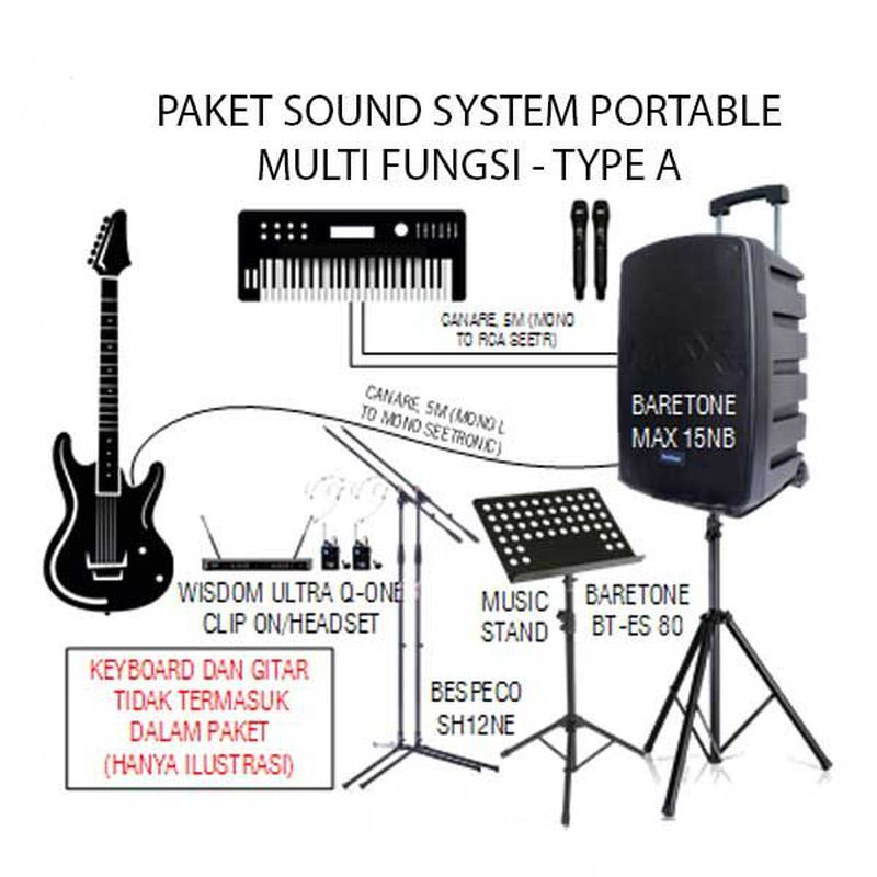 BARETONE PAKET SOUND SYSTEM PORTABLE MULTI FUNGSI - TYPE A