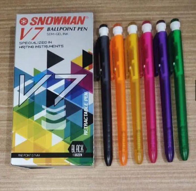Snowman Ballpoint V-7 tinta hitam