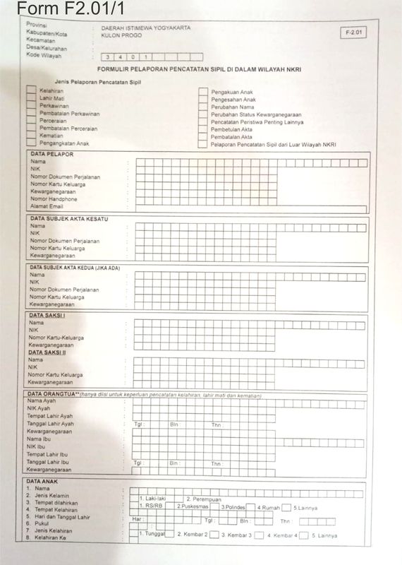 Formulir F2.01 lembar 1