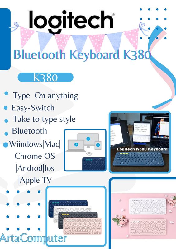 Logitech Keyboard USB Bluetooth Multi device K380/K 380/K-380 Original