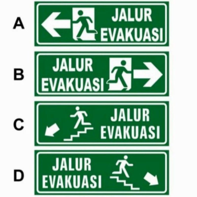 Costum stiker vinyl JALUR EVAKUASI