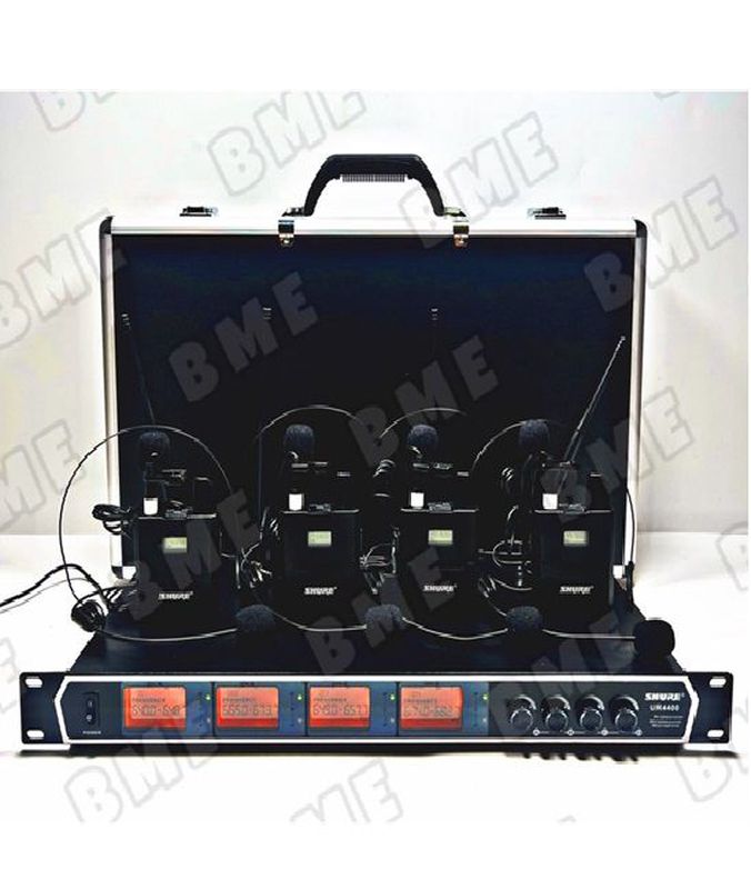 mic wireless Shure UR4400 / UR 4400 4buah mic clip on + headset