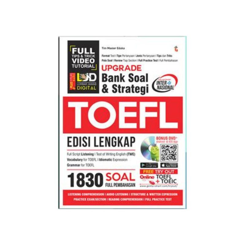 BUKU TES TOEFL TOEIC - UPGRADE BANK SOAL STRATEGI TOEFL EDISI LENGKAP ...