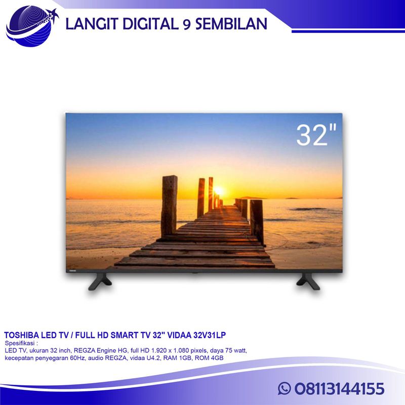 TOSHIBA LED TV / FULL HD SMART TV 32'' VIDAA 32V31LP
