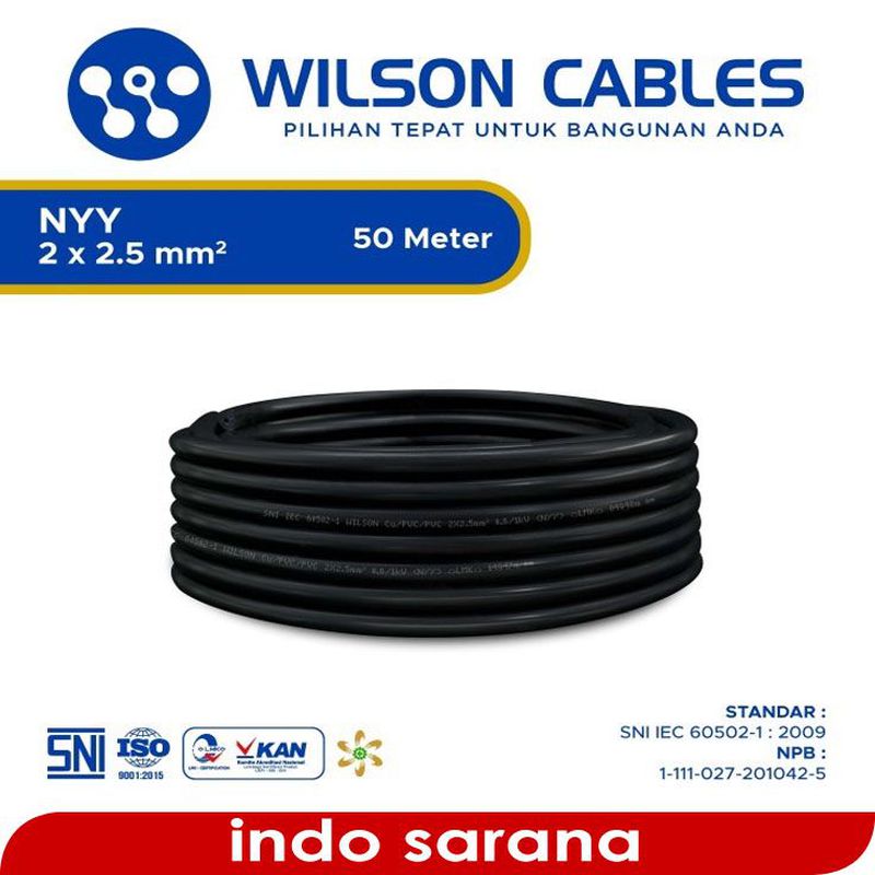 Kabel NYY 2x2.5 mm2 WILSON Tembaga Kawat
