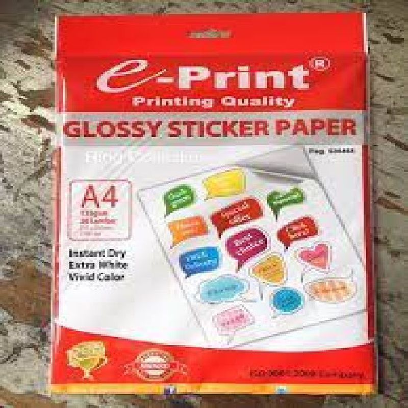 KERTAS STICKER GLOOSY A4