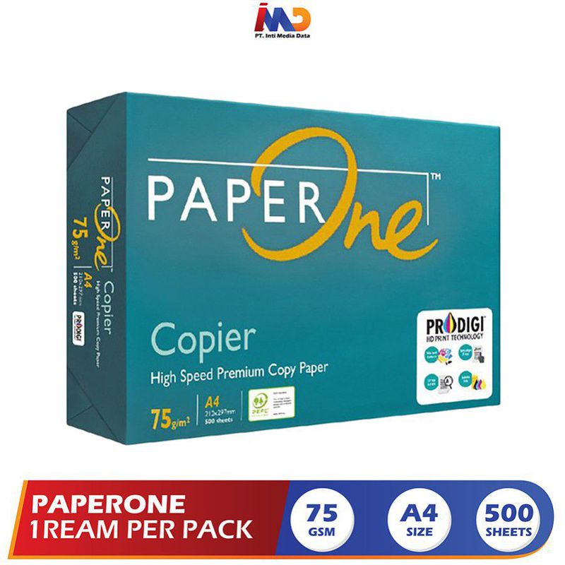 PaperOne Kertas A4 75gr 1 Rim (500 lembar) Kertas HVS
