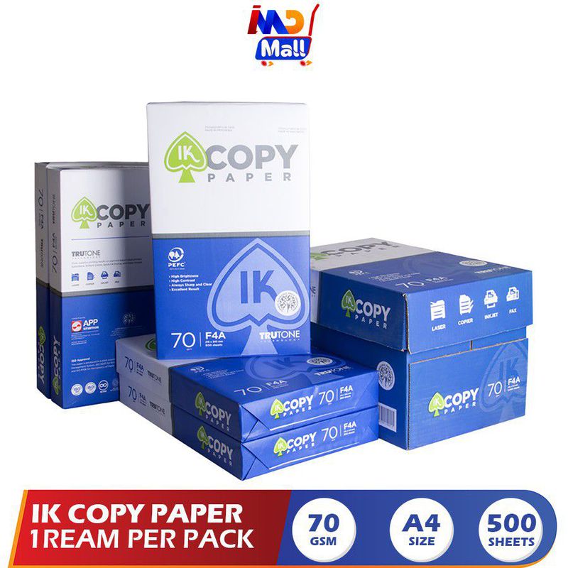 kertas hvs F4 ik copy paper 70 gsm 1 Ream/Rim 500 Sheet