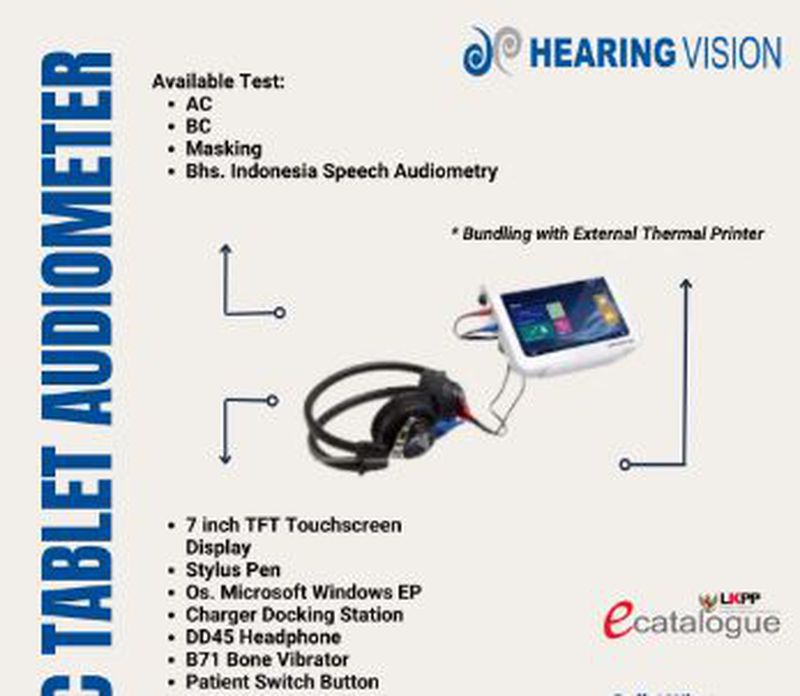 R17A PC TABLET TOUCHSCREEN AUDIOMETER AC, BC, MASKING WITH BAHASA INDONESIA