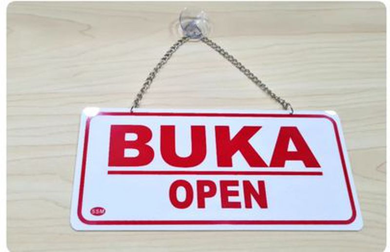 Sign Label Akrilik Medium Buka Tutup
