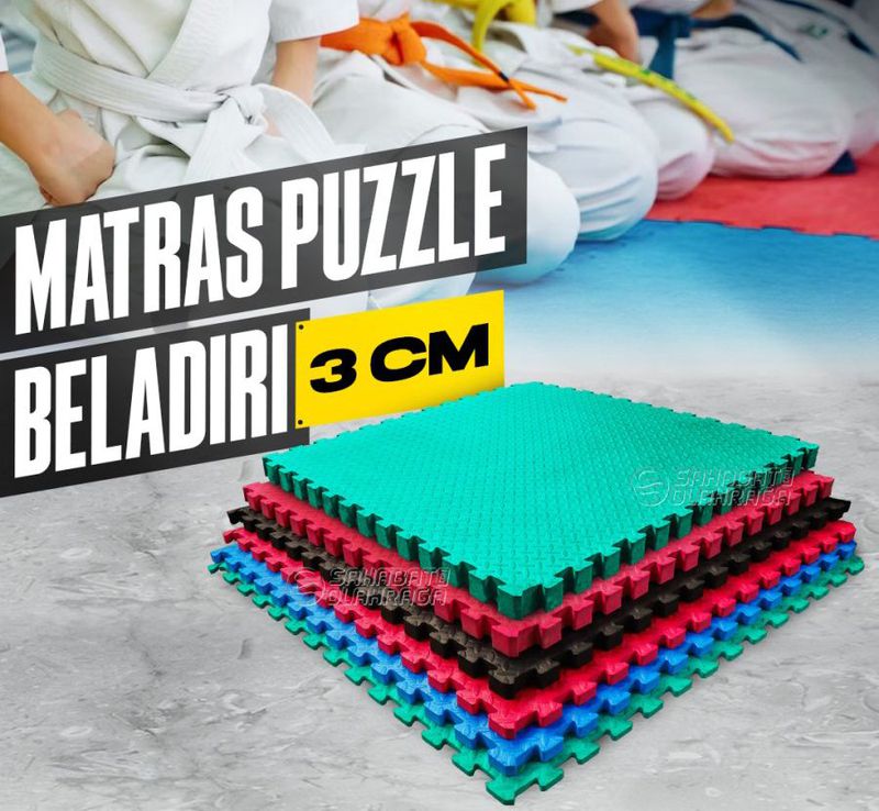 Matras Puzzle Eva Foam Pencak Silat, Ketebalan 3cm Ukuran 10 x 10 M
