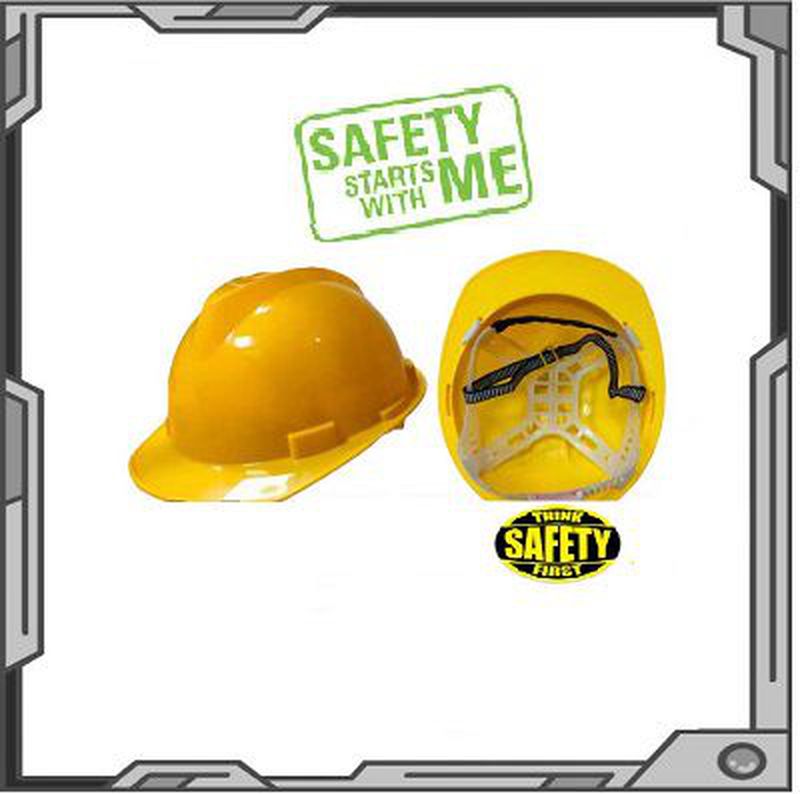 Helm Safety Kuning Proyek (Include Dalaman dan Tali Dagu)