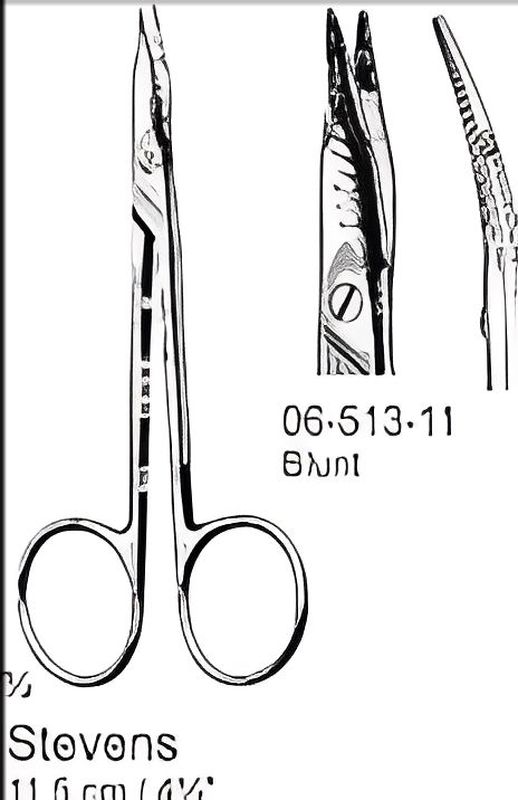 STEVENS FINE OPERATING SCISSORS CVD BLUNT 11.5CM