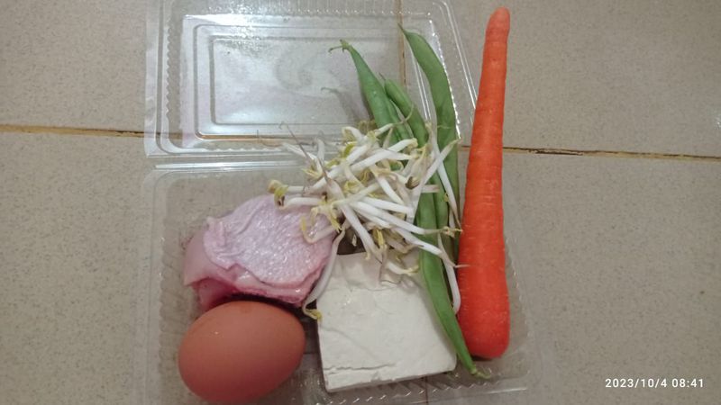 Menu balita 7: perkedel ayam + tahu setup buncis + wortel+ tauge