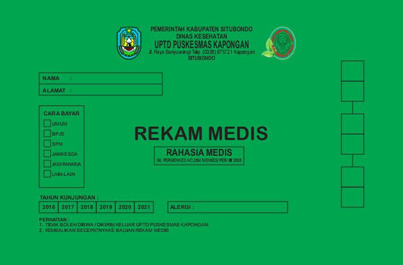 Map Rekam Medik (Hijau) PKM KAPONGAN