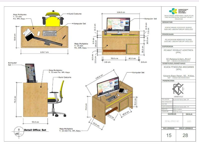 Meja Kerja Custom ( Office Set )