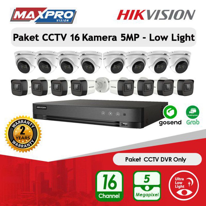 Paket CCTV 16 channel 5mp Colourvo hikvision