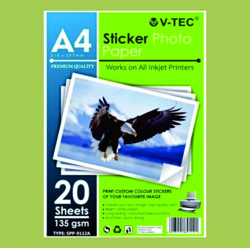 Kertas Stiker / Sticker V-Tec Glossy Photo Paper A4 135 gsm