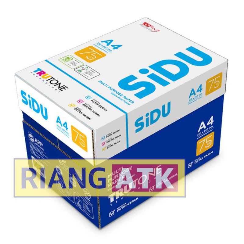 KERTAS HVS PUTIH SIDU A4 75GSM (1 DUS)