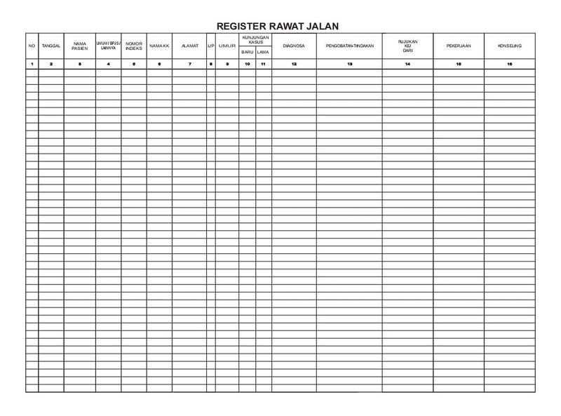 Register Rawat Jalan. Pkm Mlandingan