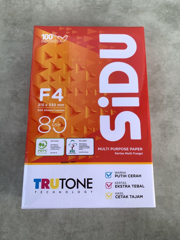 HVS SIDU F4 80 GRAM [PUTIH, KUNING, MERAH, BIRU, HIJAU] - Kuning
